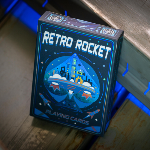 Retro Rocket Limited Edition Playing Cards Blue