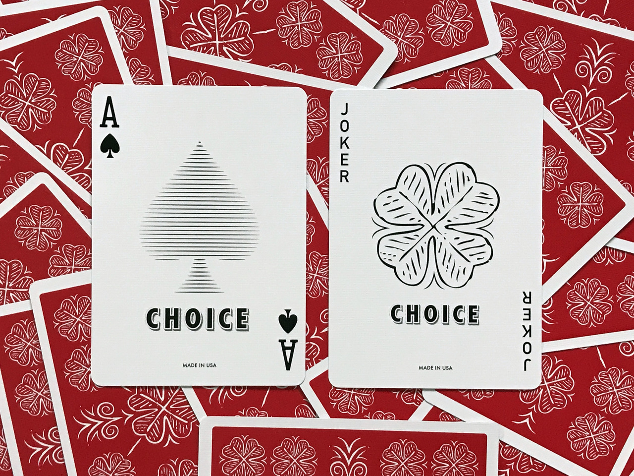 Choice Cloverback Playing Cards Classic Red 12 DECKS