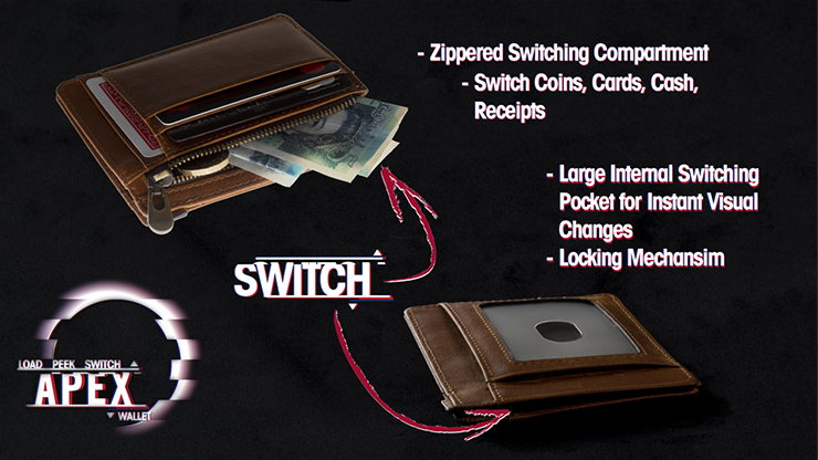 Apex Wallet Black (Gimmick and Online instructions) by Thomas Sealey