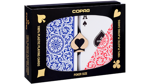 COPAG MASTER PLASTIC PLAYING CARDS POKER SIZE REGULAR INDEX BLACK/RED ...