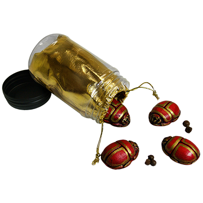 Four Dung Beetle Scarab Shells (Red)