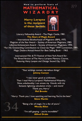 Mathematical Wizardry by Harry Lorayne - Book