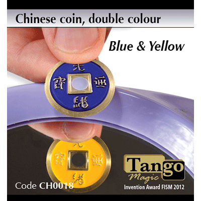 Chinese Coin (CH0018) Blue & Yellow by Tango Magics