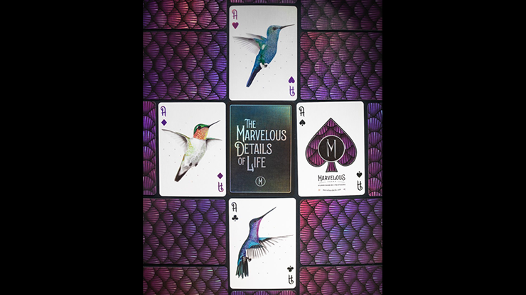 Marvelous Hummingbird Feathers (Purple) Playing Cards by Marvelous Decks