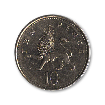 Folding Coin (UK 10 Pence, Single Cut)