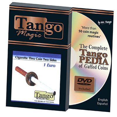 Cigarette Thru Coin Two Sides 1 Euro by Tango (E0063)