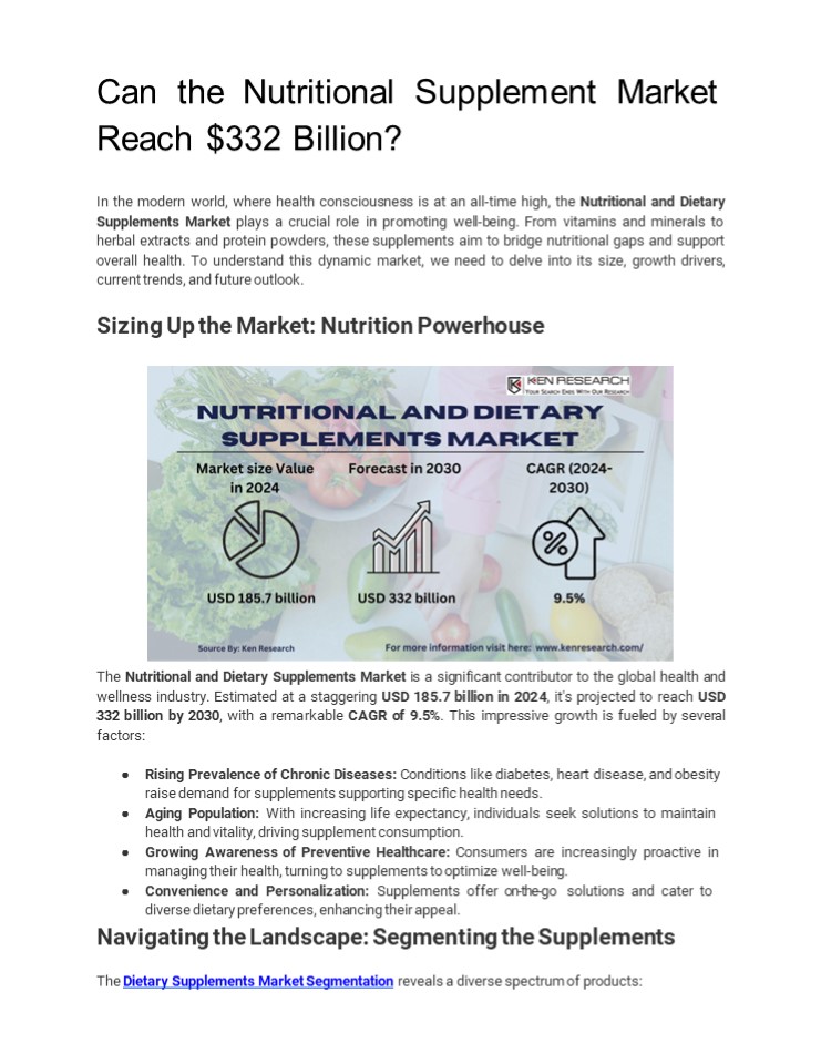 PPT – Trends and Innovations in the Nutritional and Dietary Supplements ...