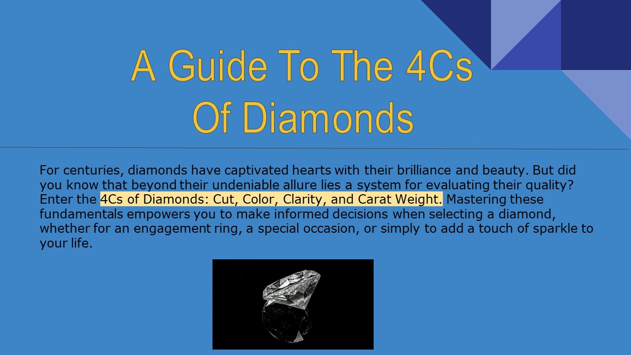 A Guide to the 4Cs of Diamonds presentation | free to download