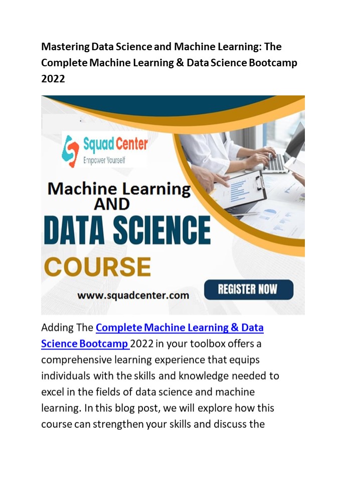 PPT – Mastering Data Science and Machine Learning The Complete Machine Learning & Data Science ...