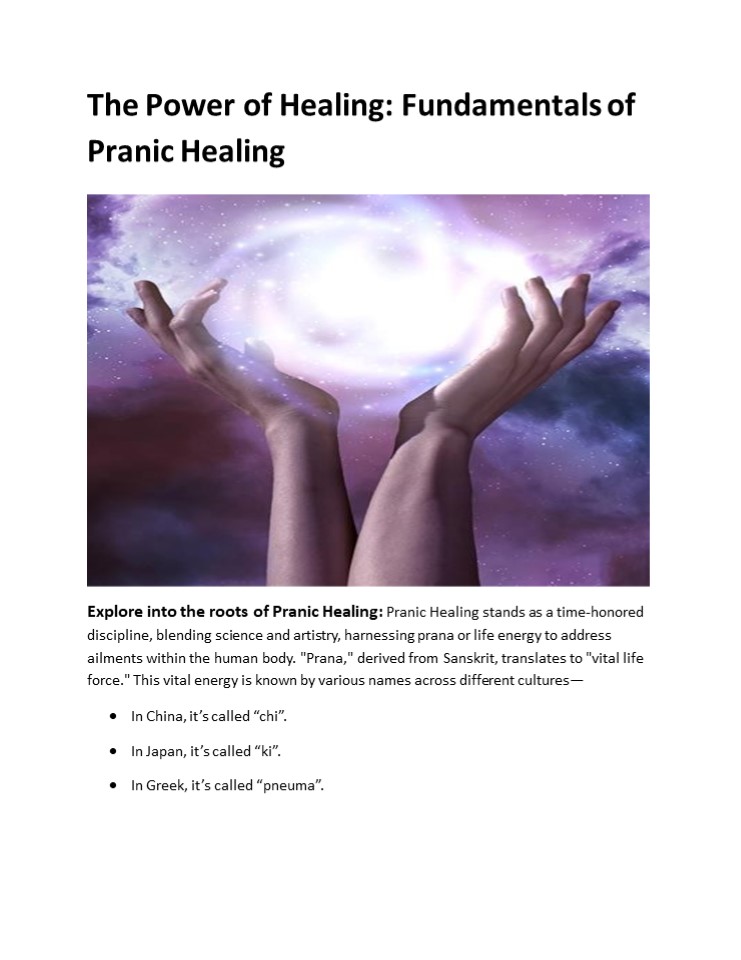 PPT – The Power of Healing: Fundamentals of Pranic Healing PowerPoint ...