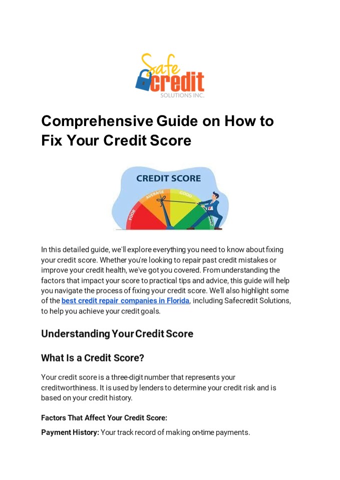 Comprehensive Guide on How to Fix Your Credit Score presentation | free ...