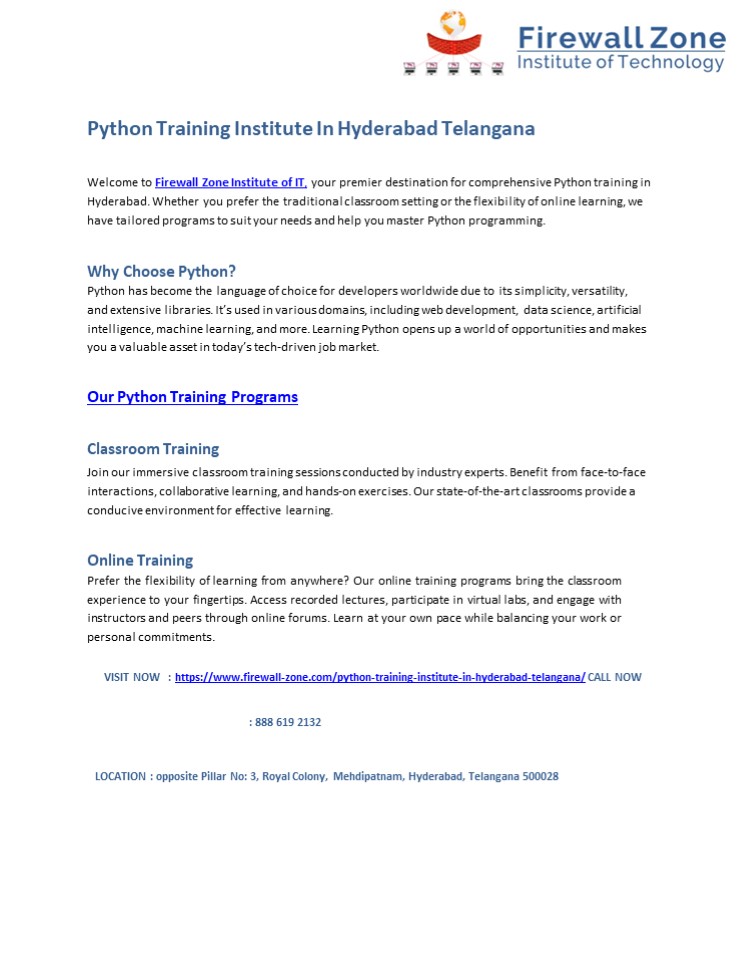 Python Training in Hyderabad | Python online Training | Firewall Zone ...