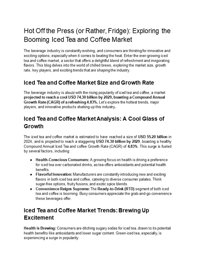 PPT – Explore the market arena of the Iced Coffee Market PowerPoint ...