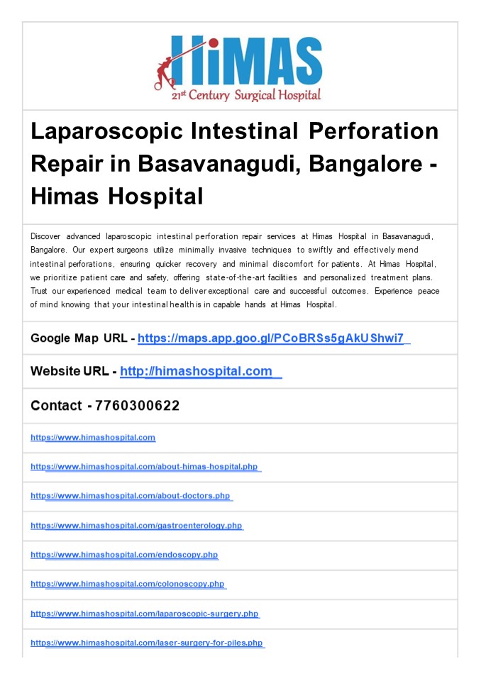 PPT – Laparoscopic Intestinal Perforation Repair in Basavanagudi ...