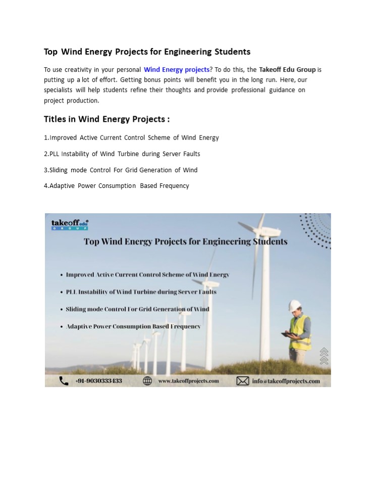 Top Wind Energy Projects for Engineering Students presentation | free ...