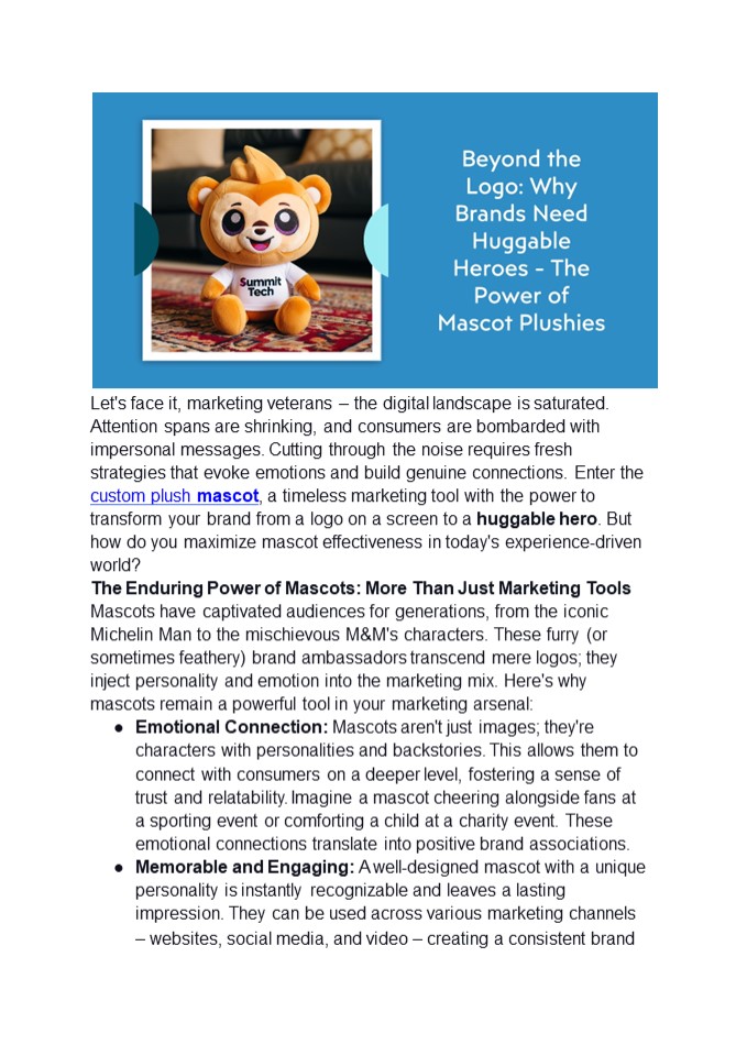 Beyond the Logo: Why Brands Need Huggable Heroes - The Power of Mascot ...
