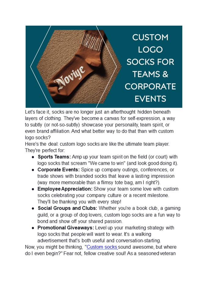Custom Logo Socks for Teams & Corporate Events presentation | free to ...