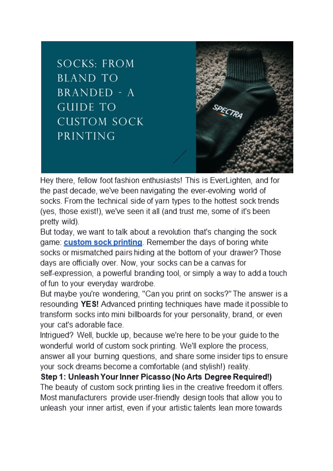 Socks: From Bland to Branded - A Guide to Custom Sock Printing ...