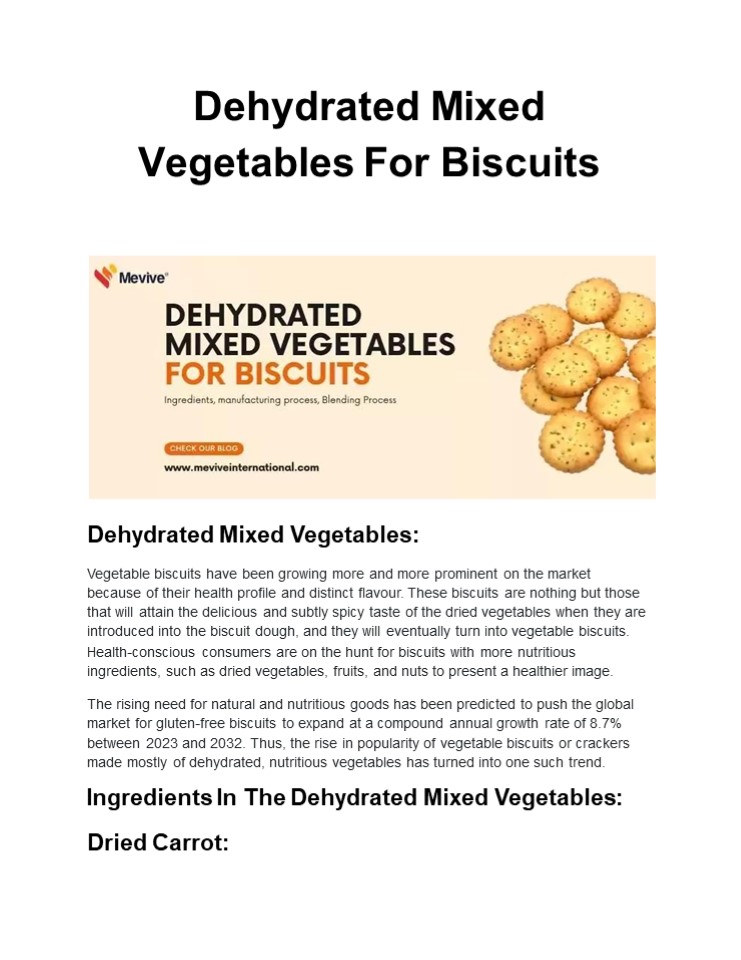 PPT – Dehydrated Mixed Vegetables for Biscuits | Mevive® PowerPoint ...