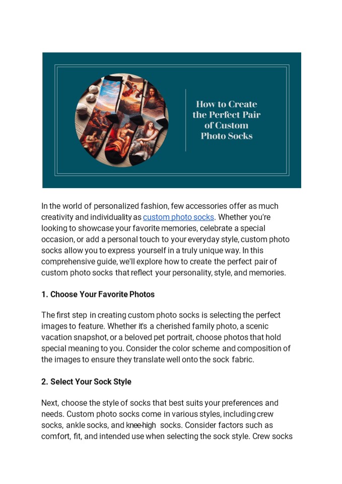 How to Create the Perfect Pair of Custom Photo Socks presentation ...