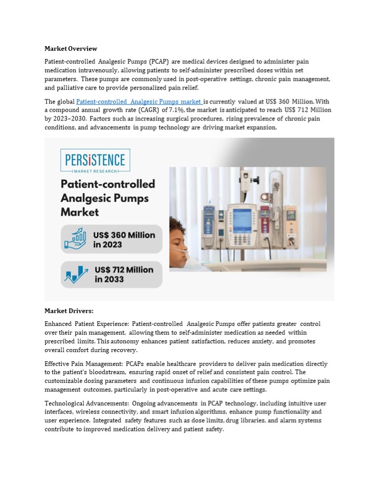 Patient-controlled Analgesic Pumps Market: Innovations Driving Market ...