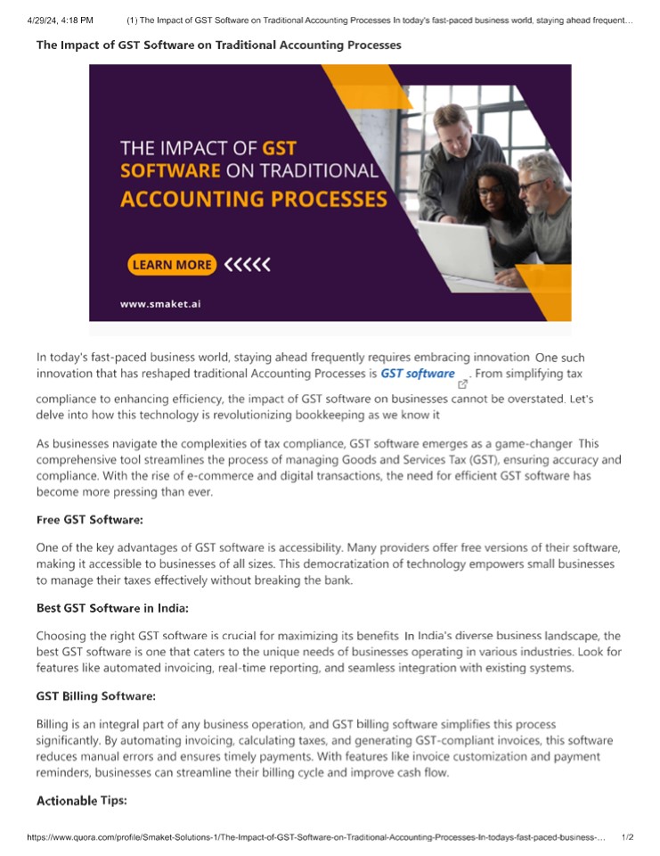 The Impact of GST Software on Traditional Accounting Processes ...