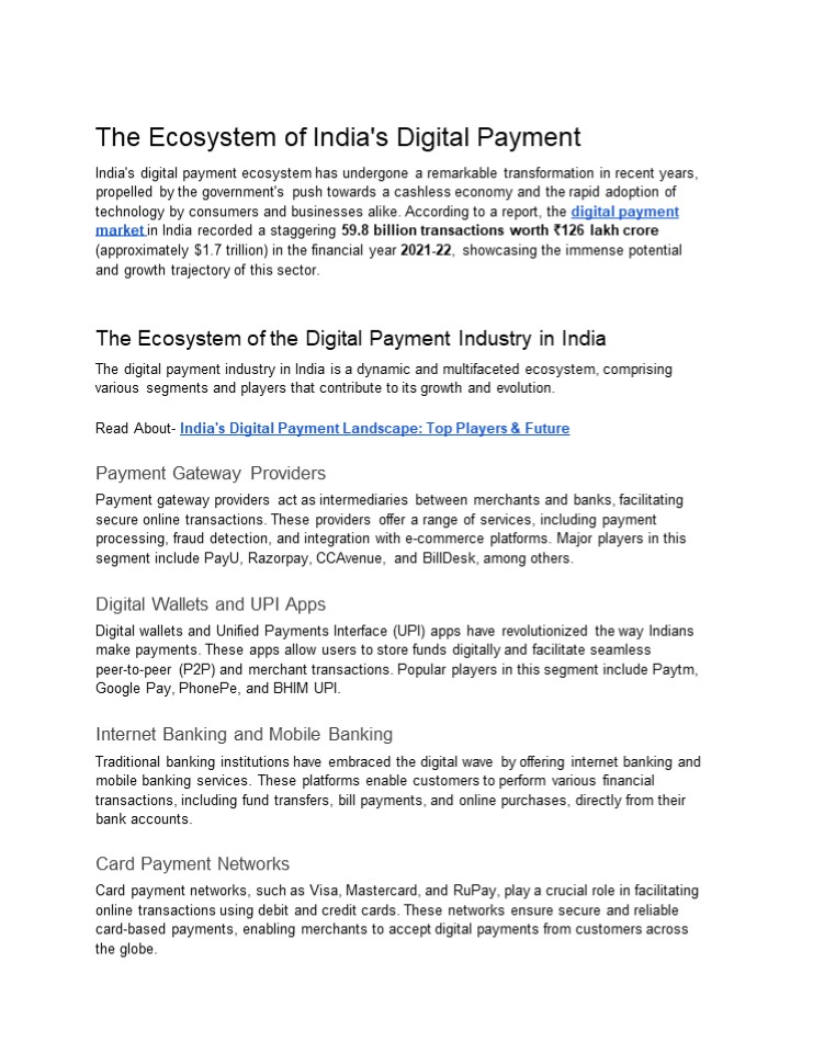 PPT – The Ecosystem of India's Digital Payment PowerPoint presentation ...