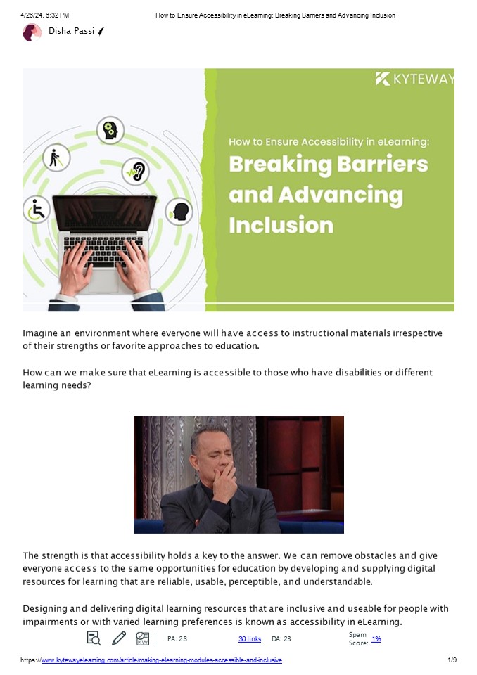 PPT – How to Ensure Accessibility in eLearning: Breaking Barriers and Advancing Inclusion ...