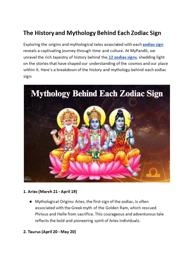 PPT – The History and Mythology Behind Each Zodiac Sign PowerPoint ...
