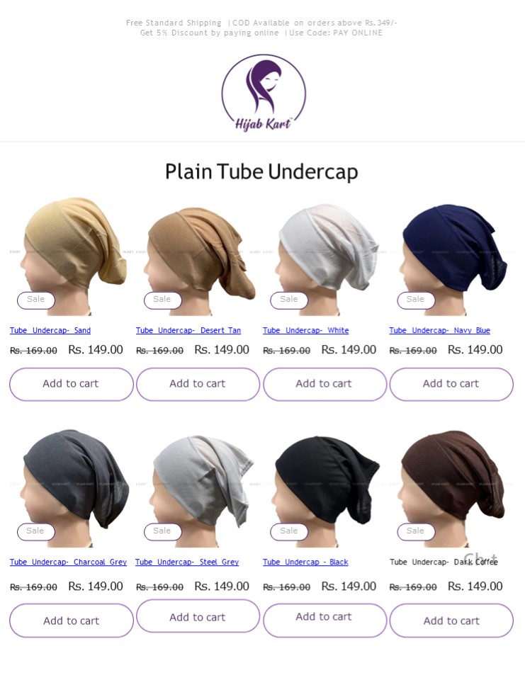 PPT – Plain Tube Undercap _ Hijab under cap online – Hijab Kart ...