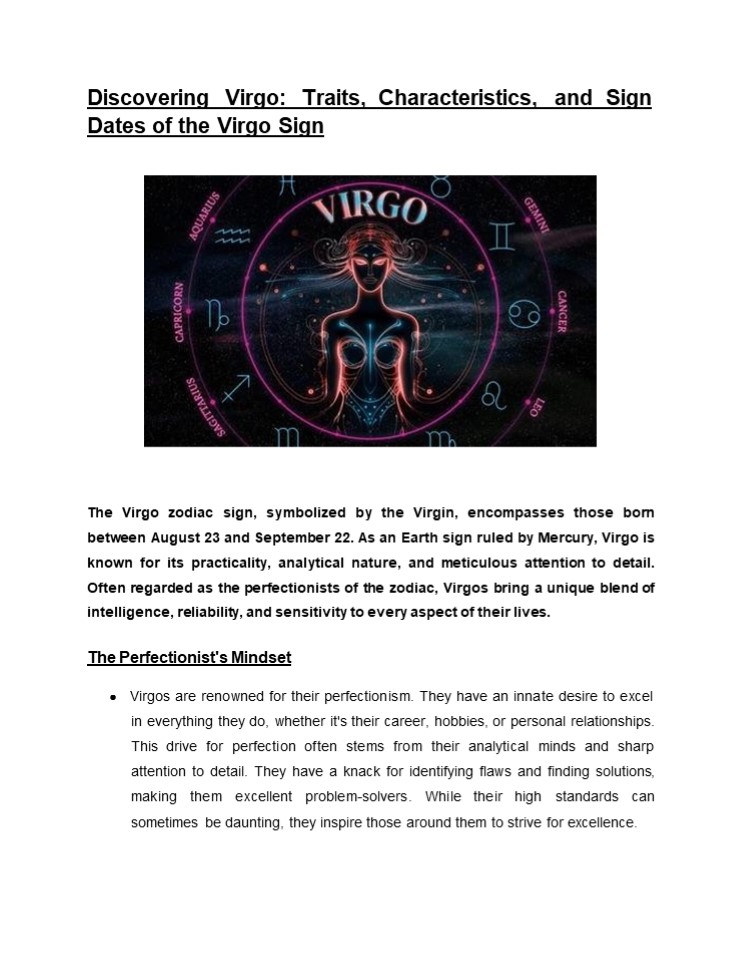 PPT – Exploring Virgo: Traits, Characteristics, and Sign Dates of the ...