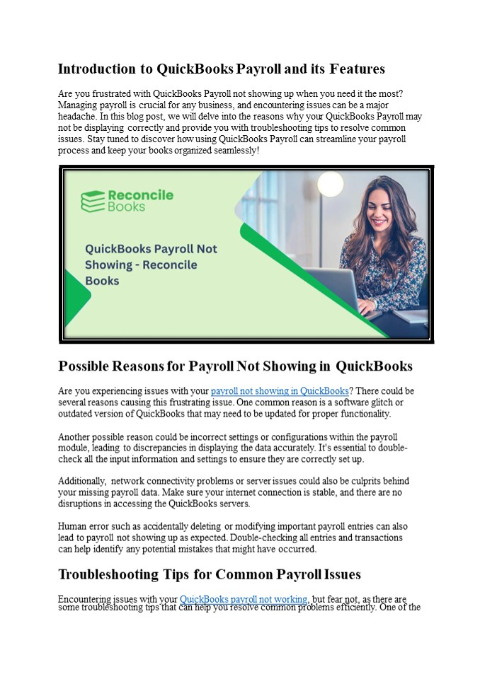 PPT – QuickBooks Payroll Not Showing - ReconcileBooks PowerPoint presentation | free to download ...