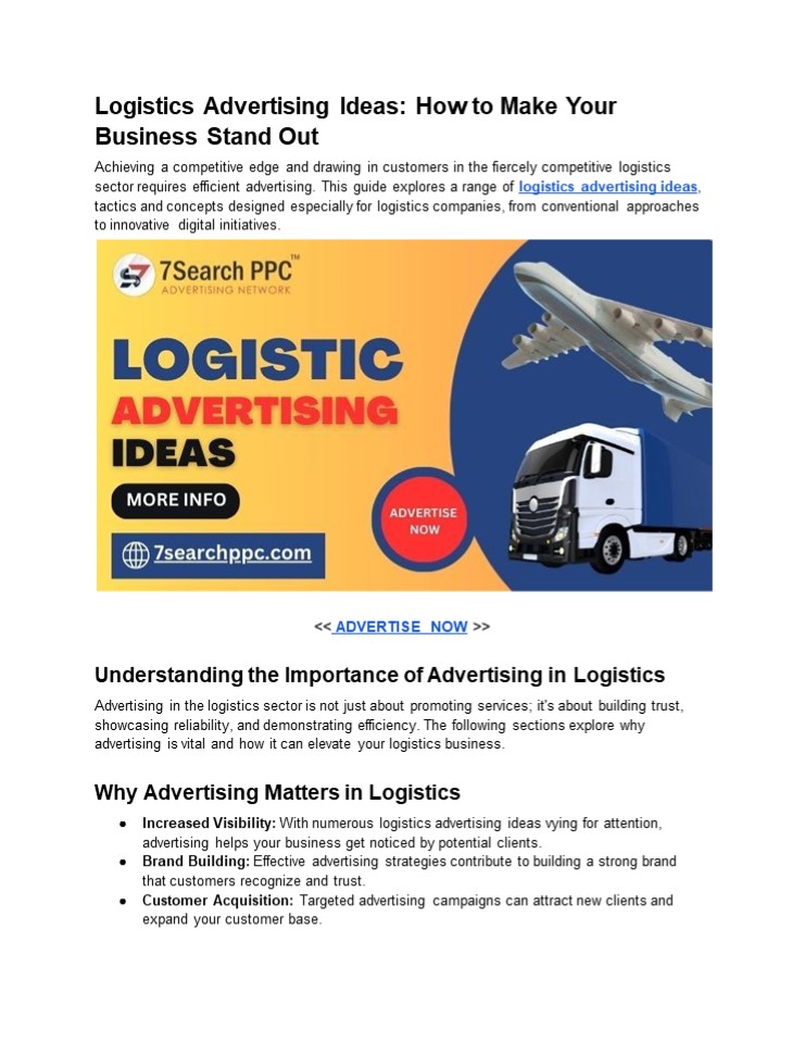 PPT – Logistics Advertising Ideas: How to Make Your Business Stand Out ...