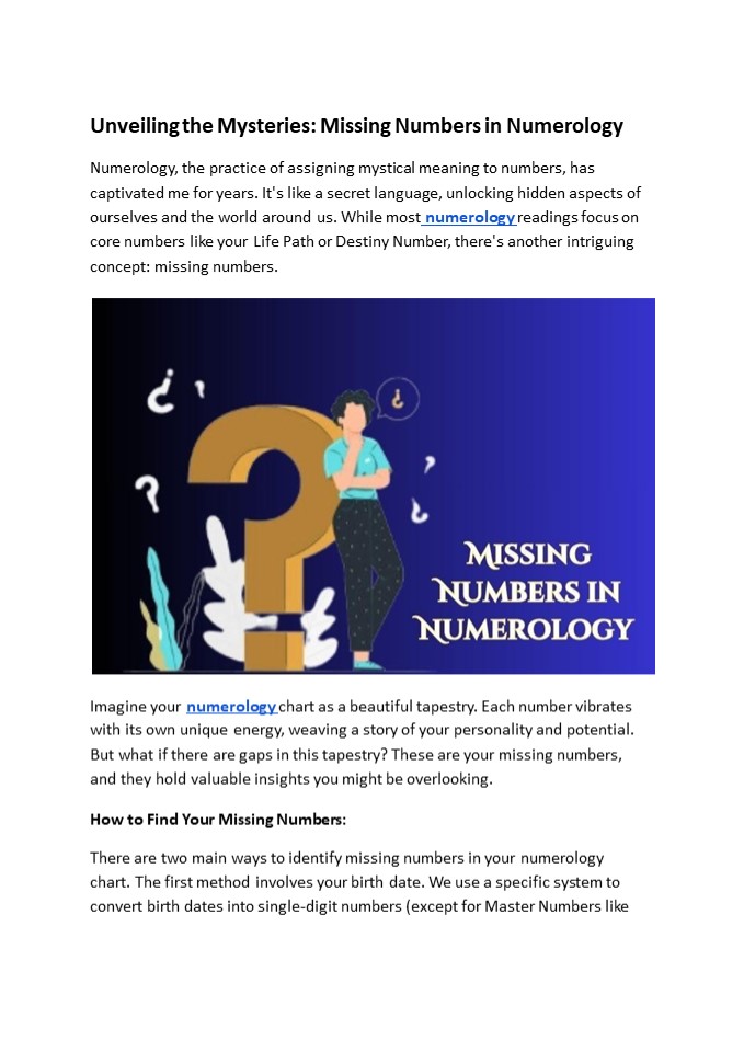 PPT – Unveiling the Mysteries: Missing Numbers in Numerology PowerPoint ...