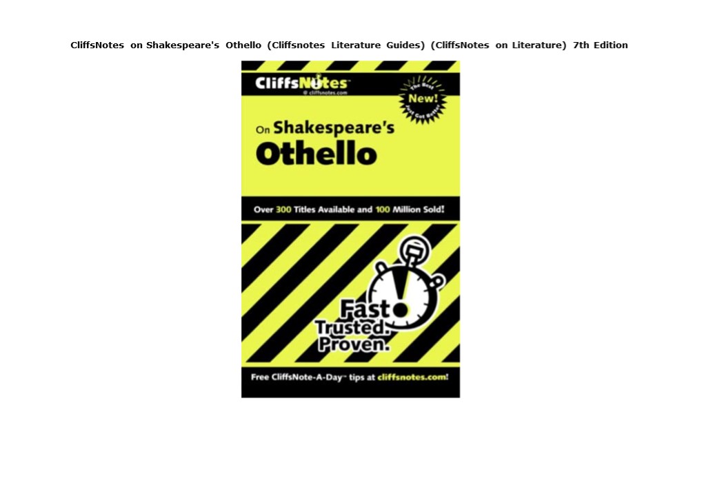 PDF CliffsNotes on Shakespeare's Othello (Cliffsnotes Literature Guides ...