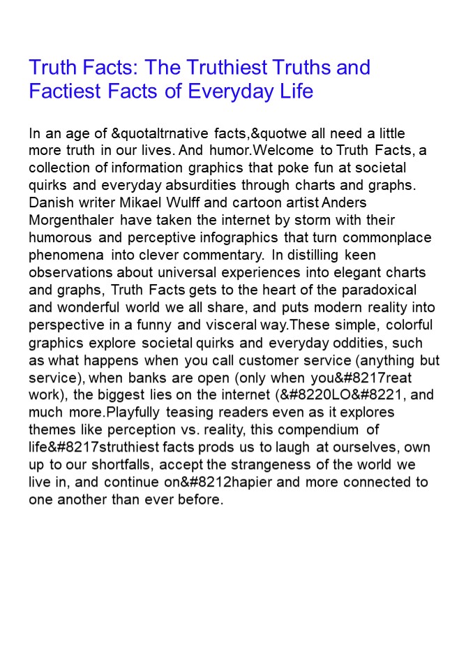 [PDF]⚡ Truth Facts: The Truthiest Truths and Factiest Facts of Everyday ...