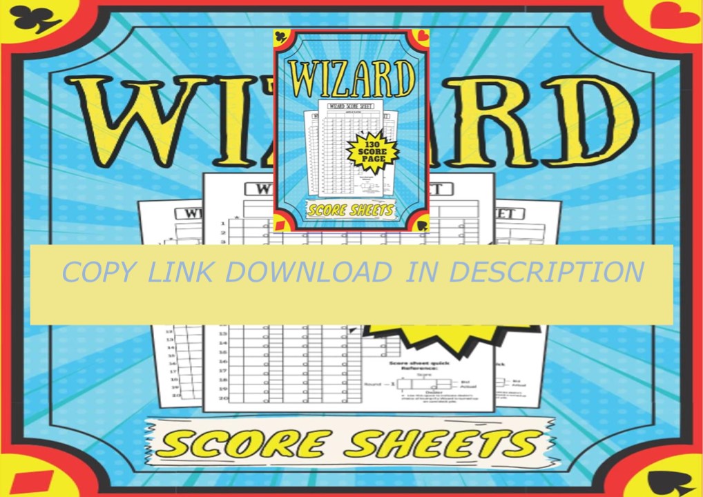 ⚡PDF⚡ (READ) Wizard Score Sheets: Wizard Card Game Score Pads - 130 ...