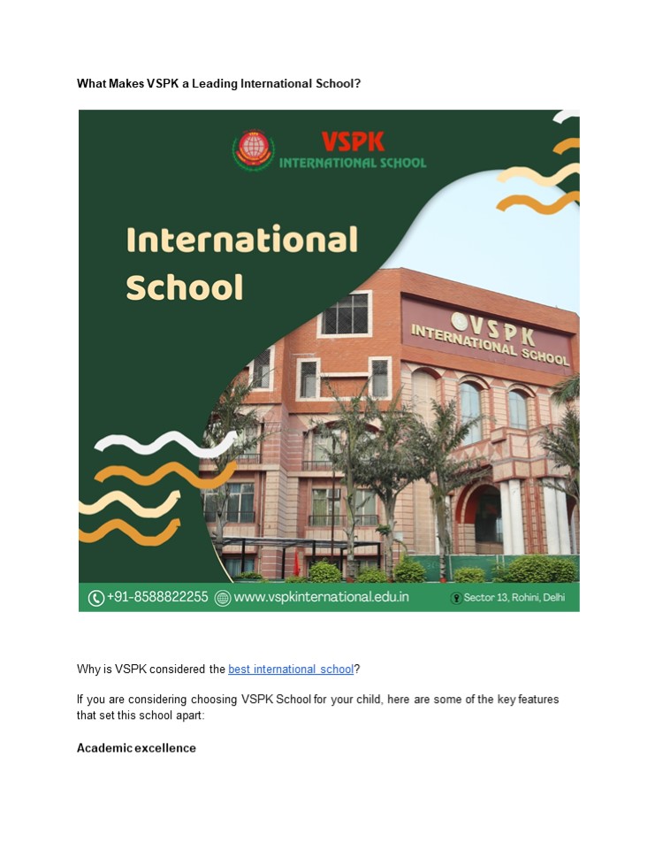 PPT – What Makes VSPK a Leading International School? PowerPoint ...