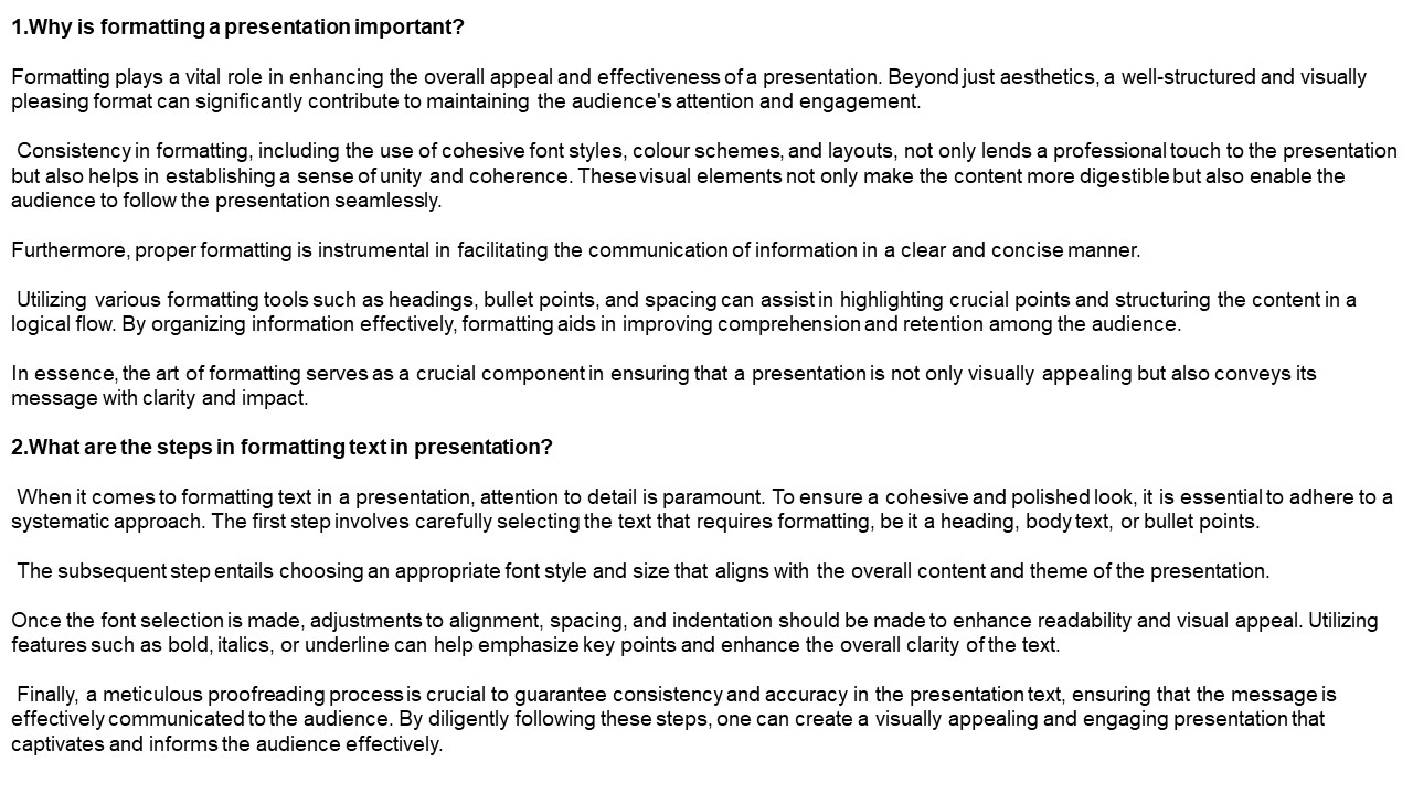 PPT – The Significance of Effective Formatting for Professionalism and ...
