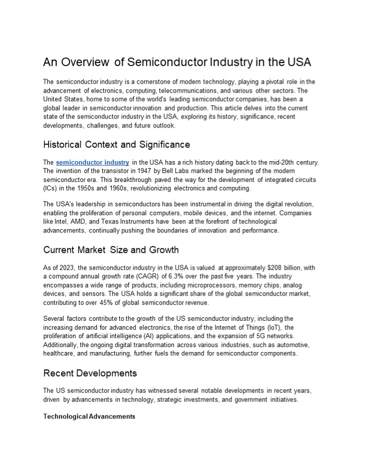 PPT – An Overview of Semiconductor Industry in the USA PowerPoint ...