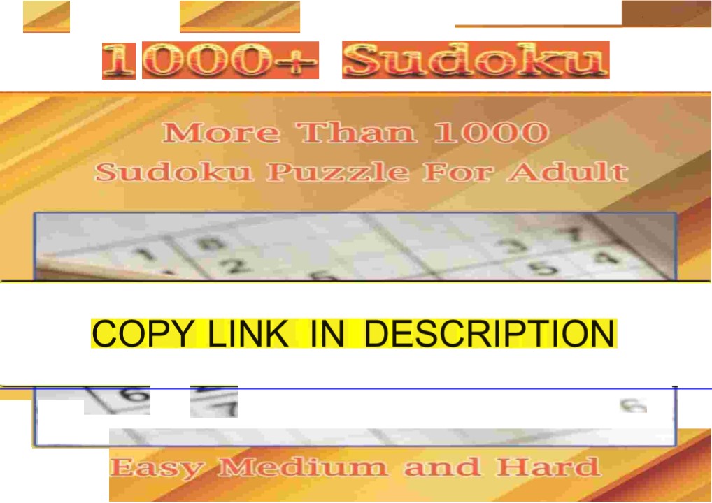 ⚡PDF ️ 1000+ Sudoku puzzles 9x9 book for Adult: A perfect activity ...