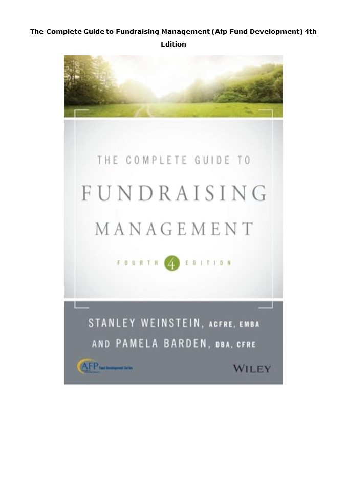 DOWNLOAD(PDF) The Complete Guide to Fundraising Management (Afp Fund ...