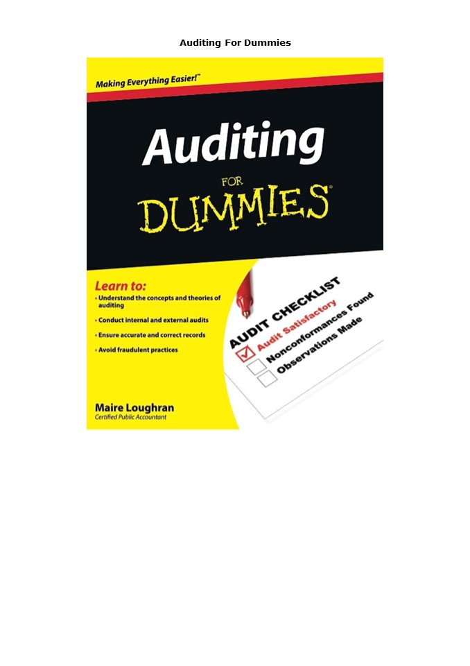 (DOWNLOAD) Auditing For Dummies presentation | free to download