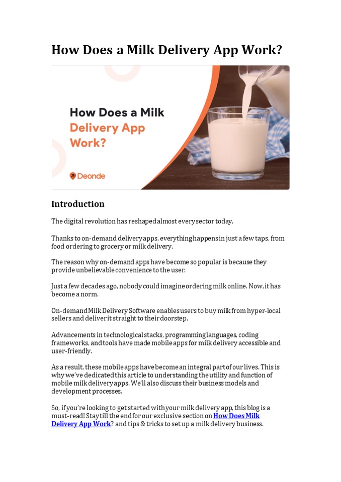 PPT – How Does a Milk Delivery App Work? PowerPoint presentation | free ...
