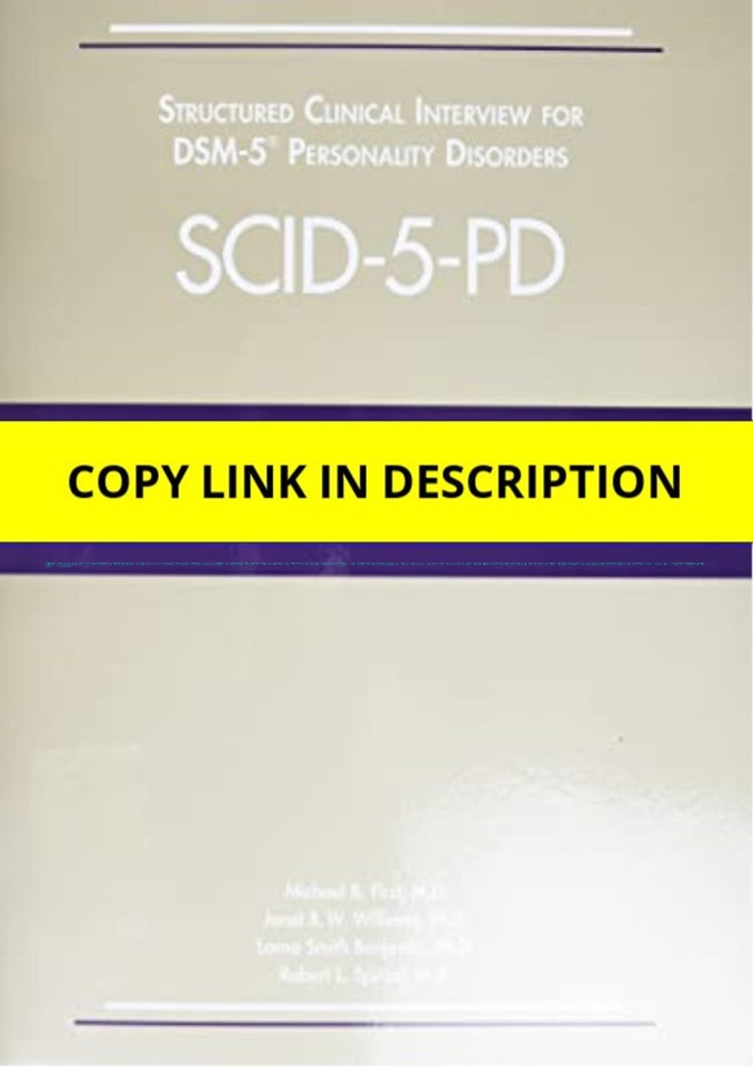 Download Structured Clinical Interview for Dsm-5(r) Personality ...