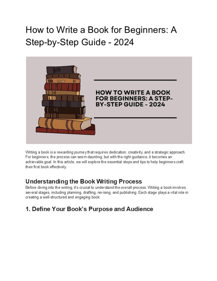 How to Write a Book for Beginners: A Step-by-Step Guide - 2024 ...