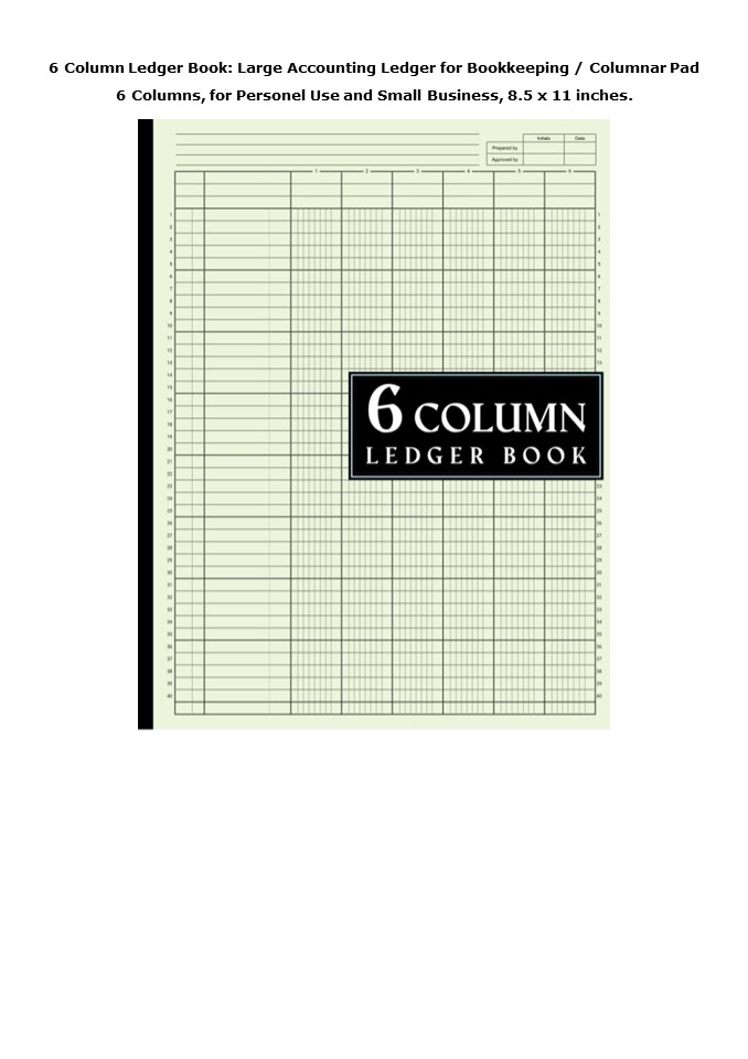 (PDF)DOWNLOAD 6 Column Ledger Book: Large Accounting Ledger for ...