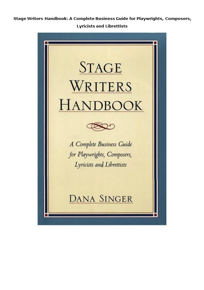 PPT – (PDF)DOWNLOAD Stage Writers Handbook: A Complete Business Guide ...