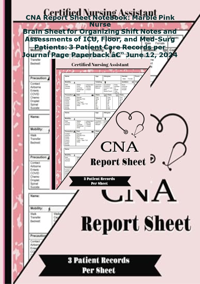 PPT – PDF ️Download ️ CNA Report Sheet Notebook: Marble Pink Nurse ...