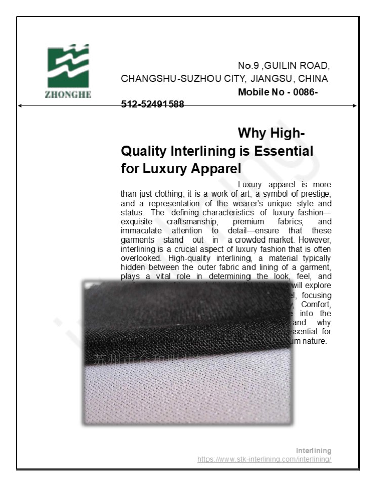 Why High-Quality Interlining is Essential for Luxury Apparel ...